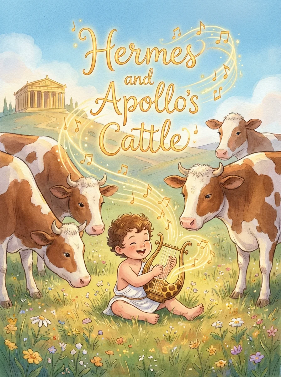 Hermes and Apollo's Cattle - Created with TaleLens AI